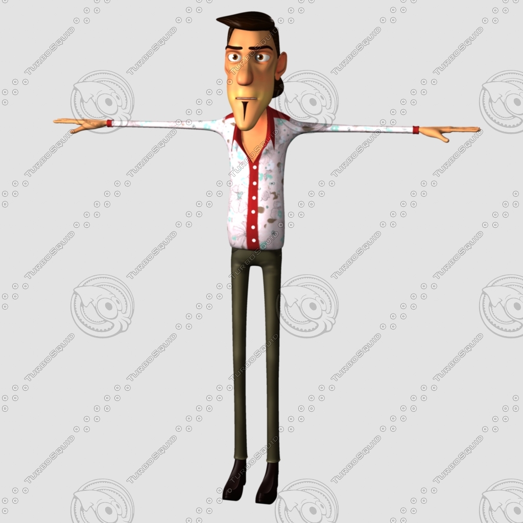 3d man cartoon character animation