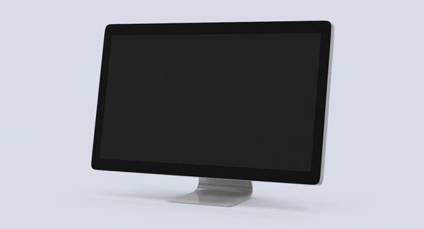 3d silver computer monitor model