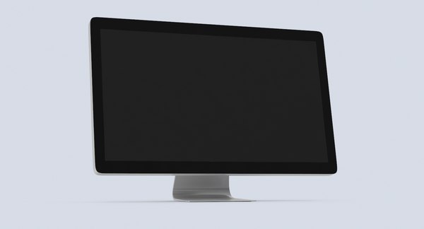 3d silver computer monitor model