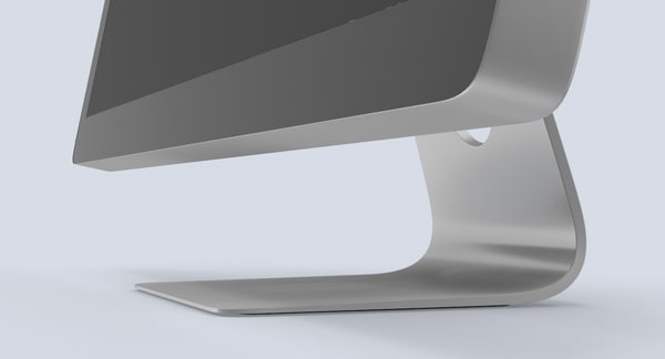 3d silver computer monitor model
