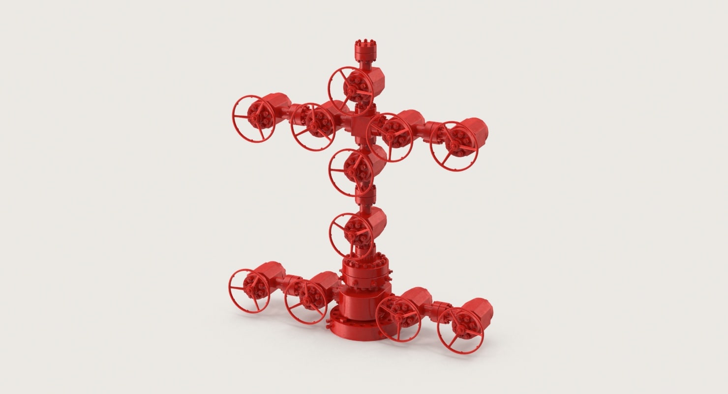 wellhead christmas tree 3d model