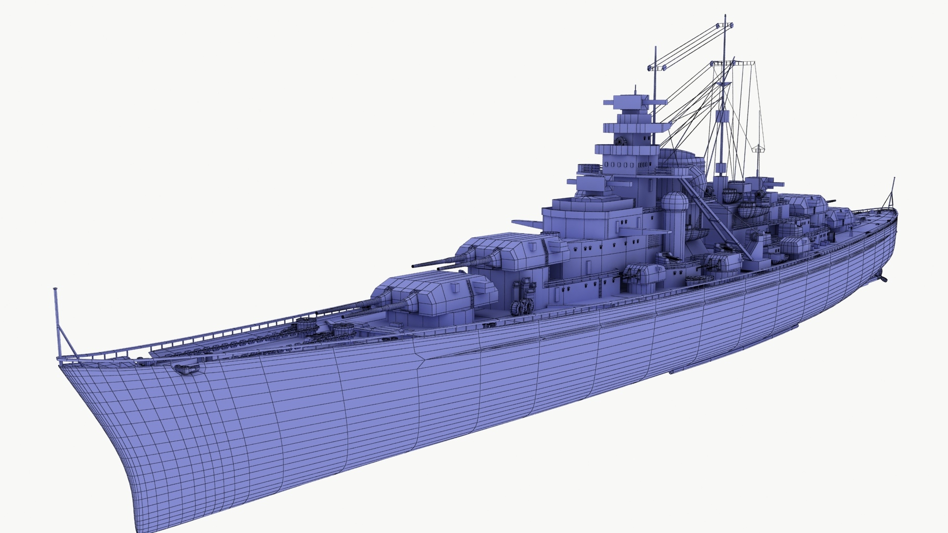 3d max bismarck battleships ship