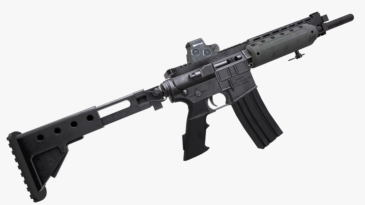 3d realistic lr-300 rifle