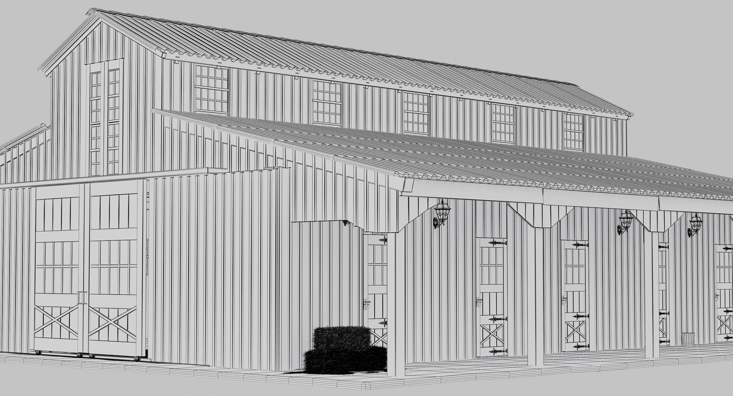 horse stable 3d max