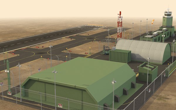 3d military airfield model