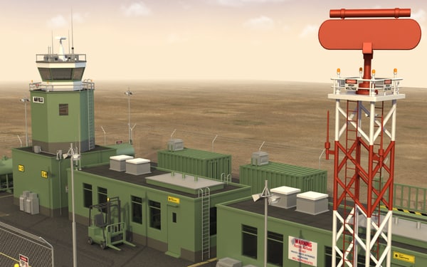 3d military airfield model