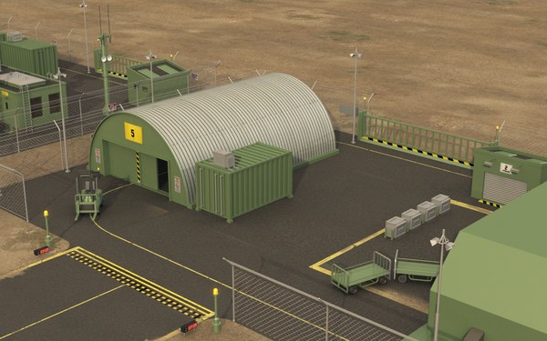 3d military airfield model