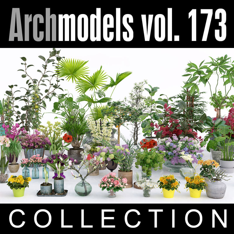 archmodels vol 173 flowers 3d max