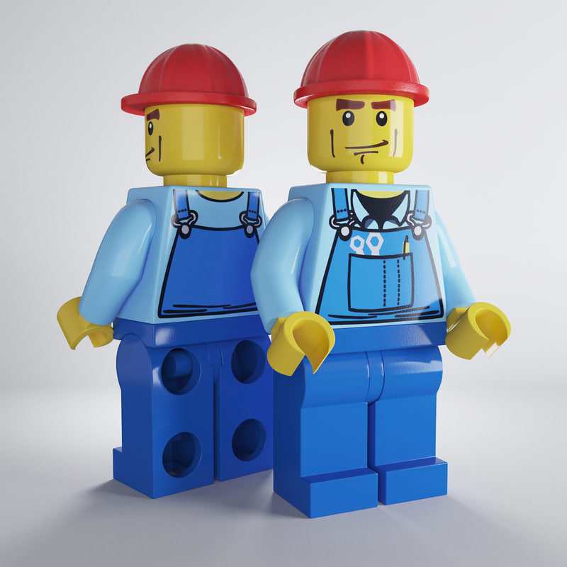 3d lego workman model