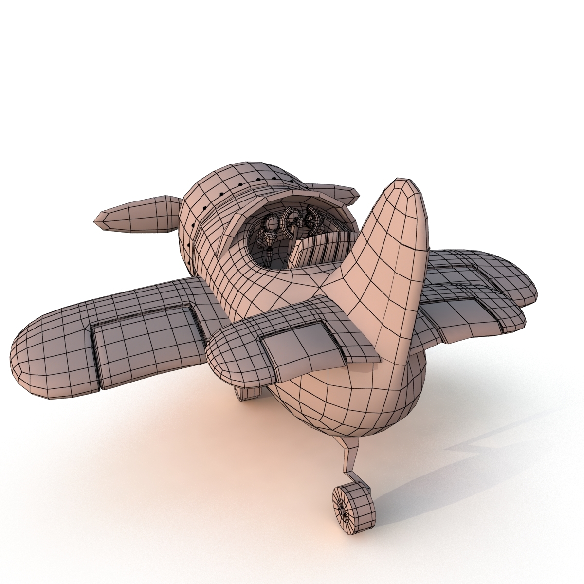 stylized cartoon plane 3d model