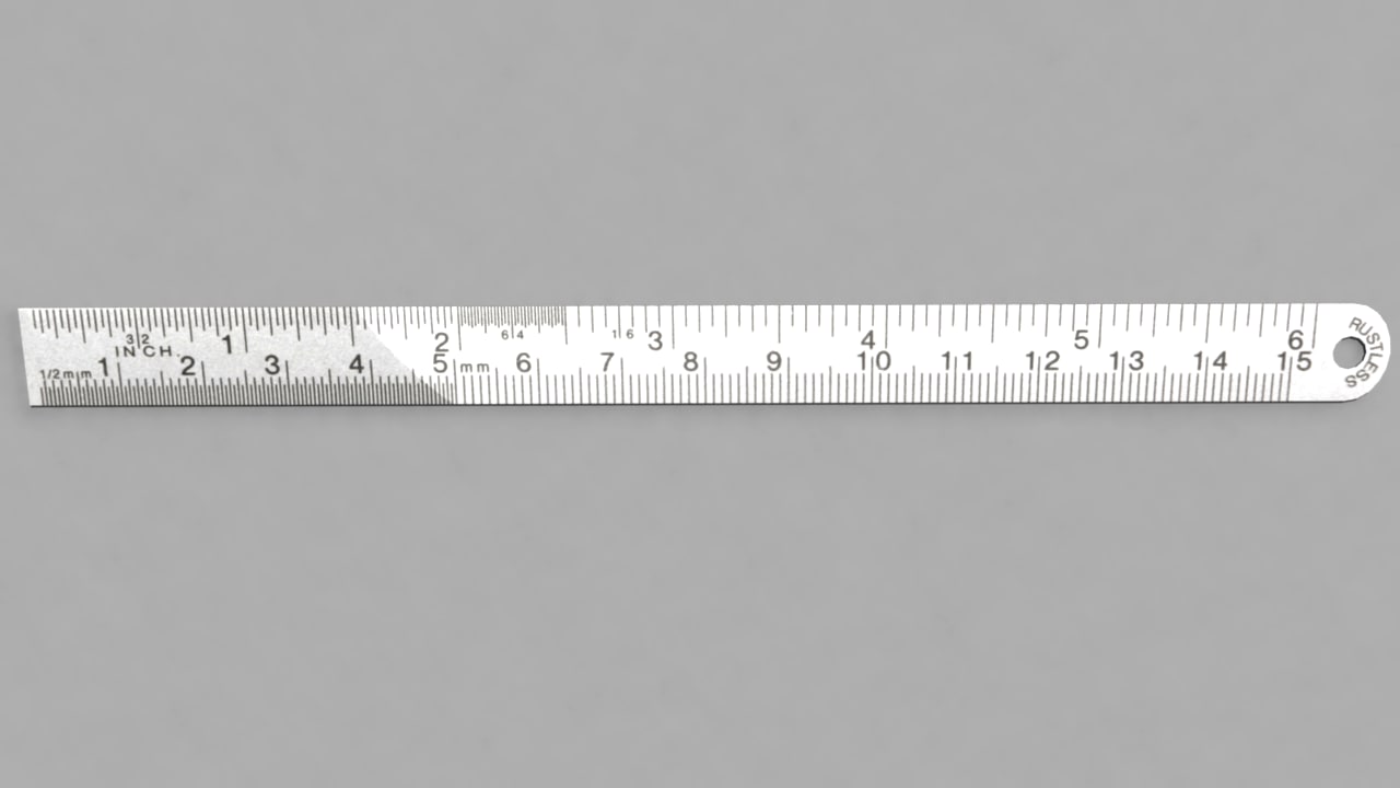 3d model ruler metal