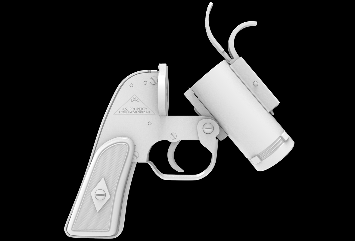 AN-M8 플레어 건 하이 폴리 모델 3D 모델 - TurboSquid 1077811