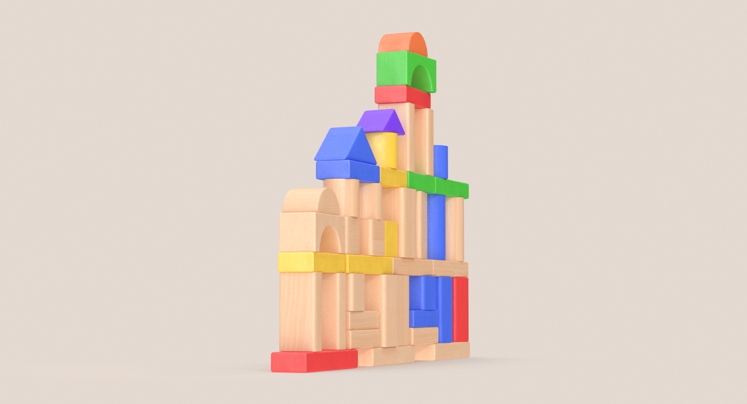 building blocks tall wall 3d max
