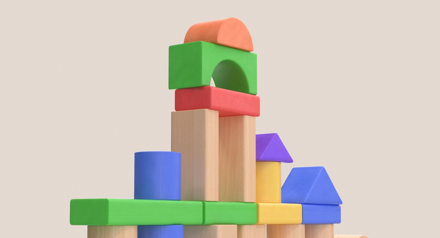 building blocks tall wall 3d max