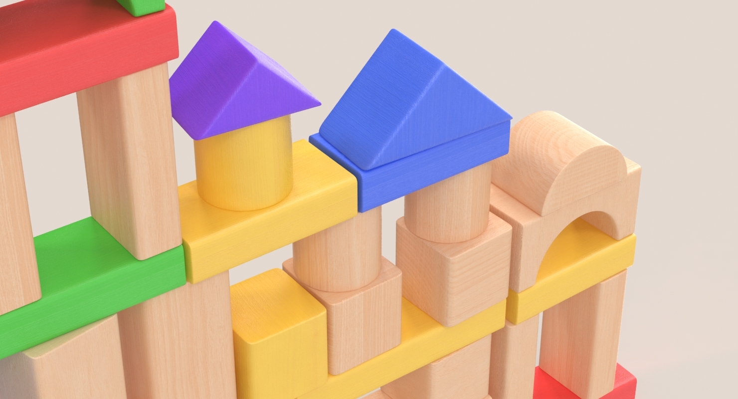 building blocks tall wall 3d max