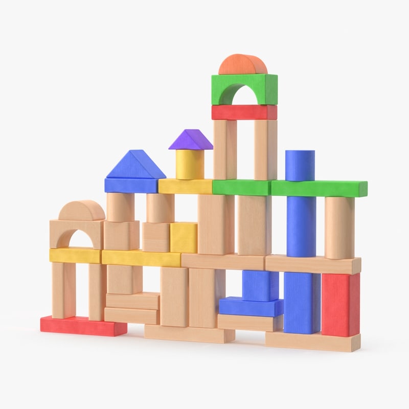building blocks tall wall 3d max