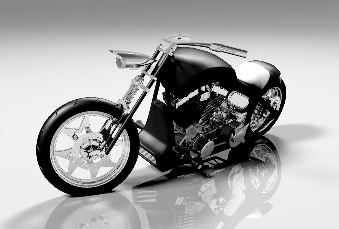 3d model custom motorbike