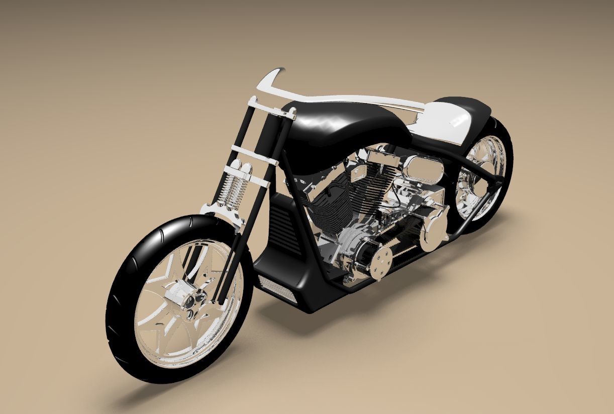3d model custom motorbike