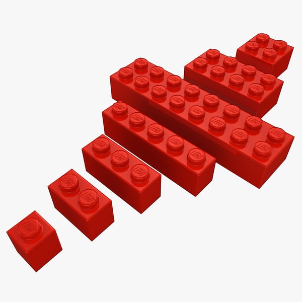 3d model realistic lego bricks set