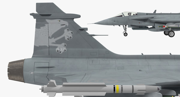 fighter aircraft saab jas 39 3d 3ds
