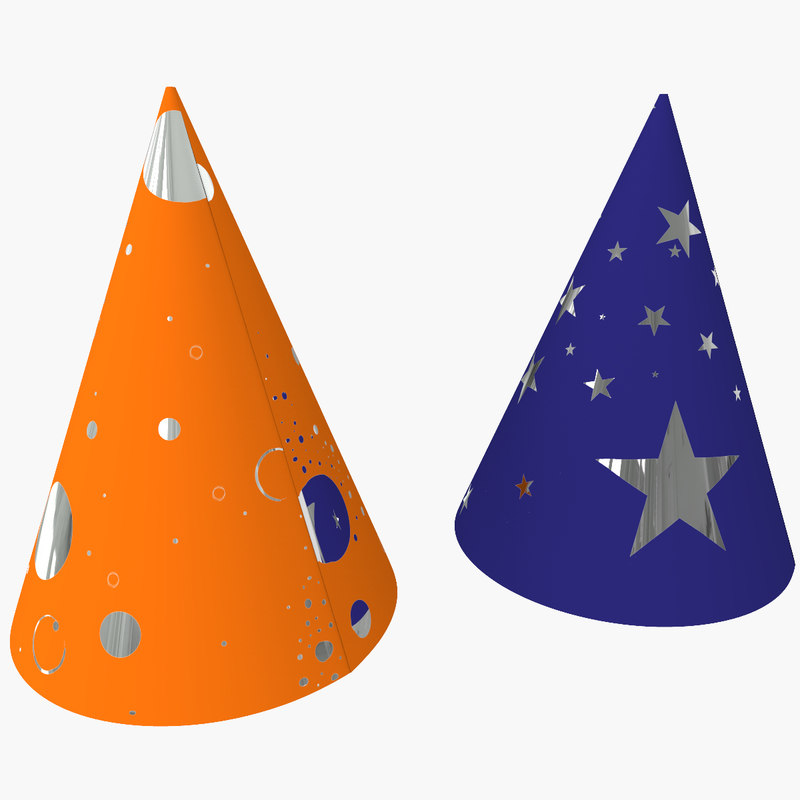 3d 2 party hats