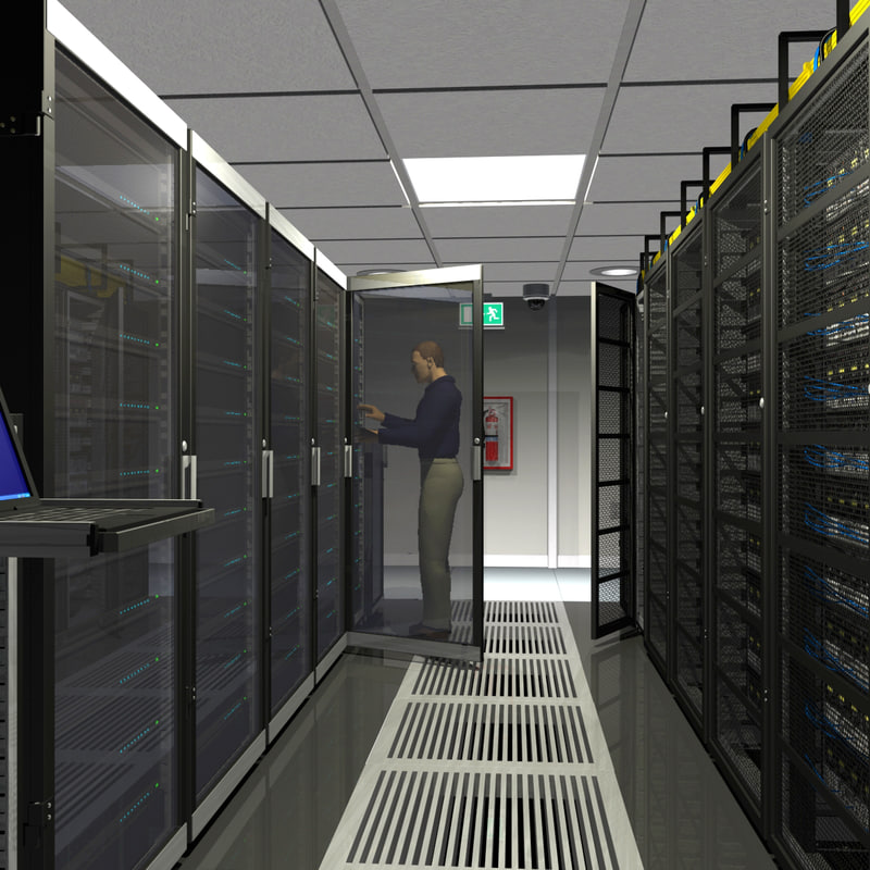 3d model center office server room
