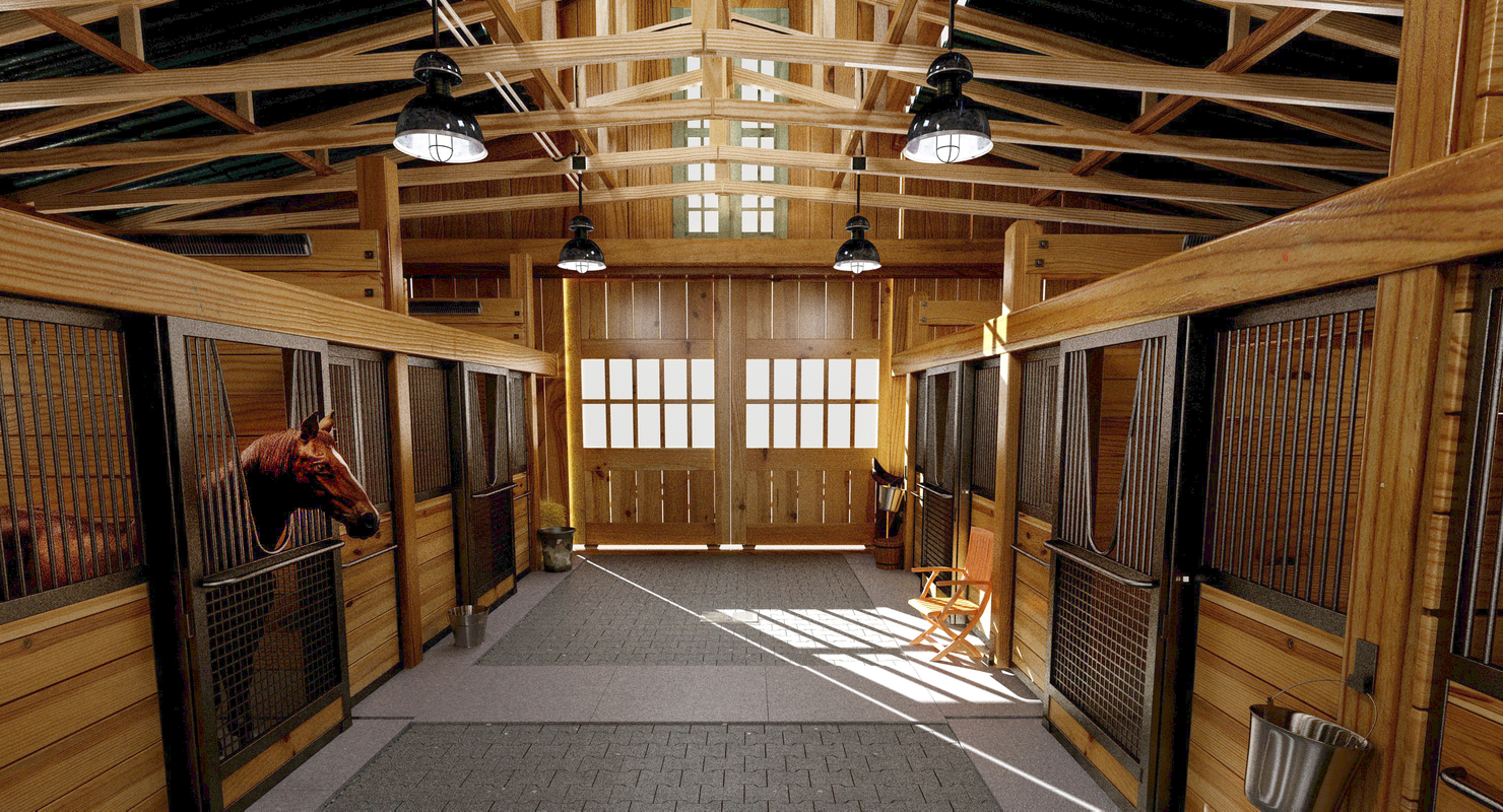 horse stable 3d max