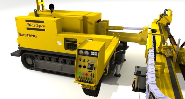 3d model of mining rock drill