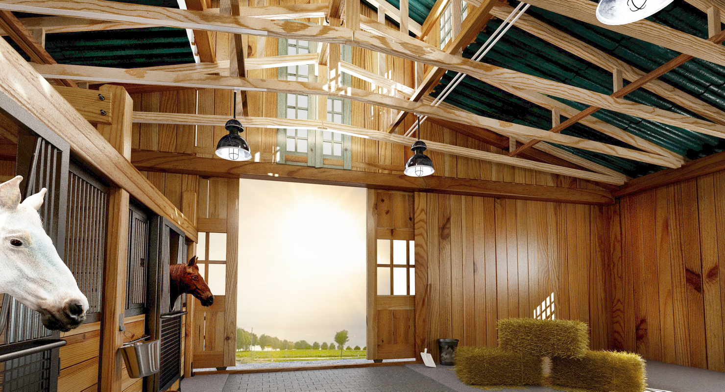 horse stable 3d max