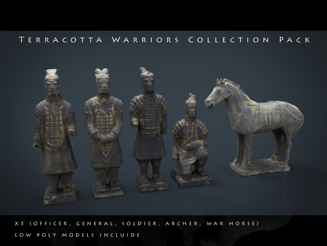 3d model terracotta warriors pack war