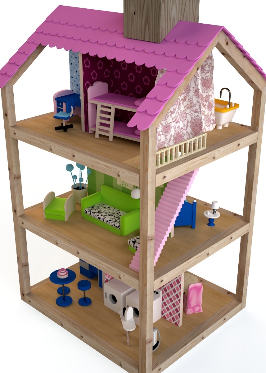 house doll dollhouse 3d max