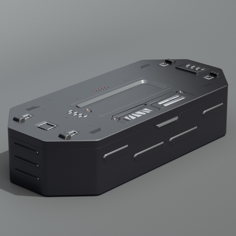 3d sci-fi crate model