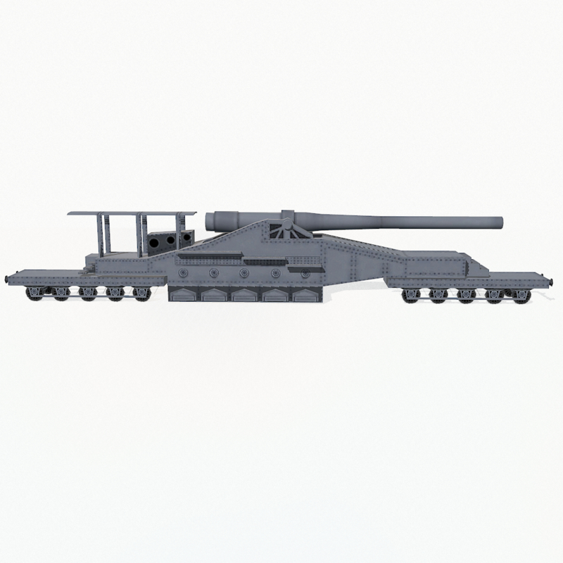 3d railway gun model