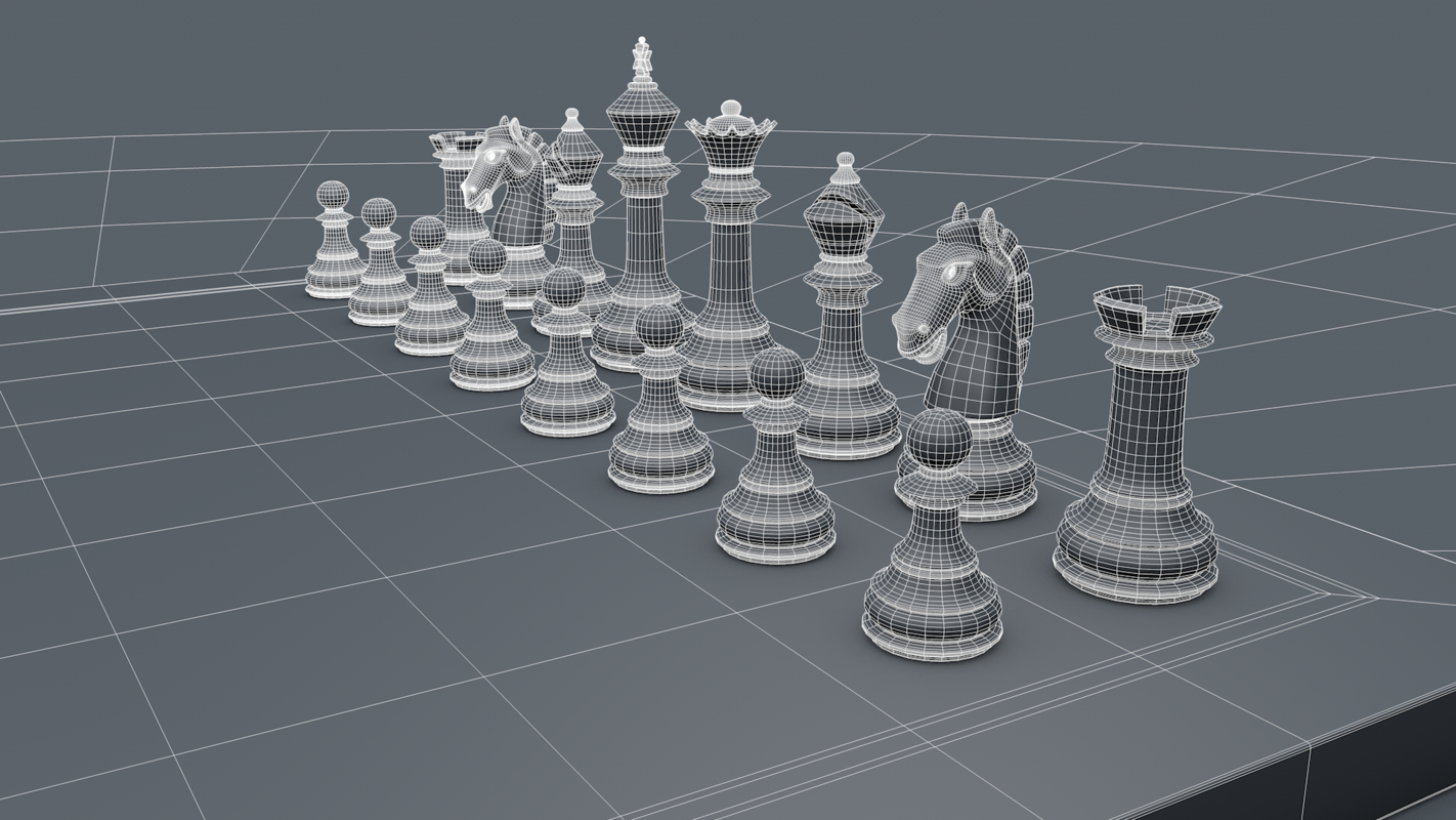 3d chess pieces model