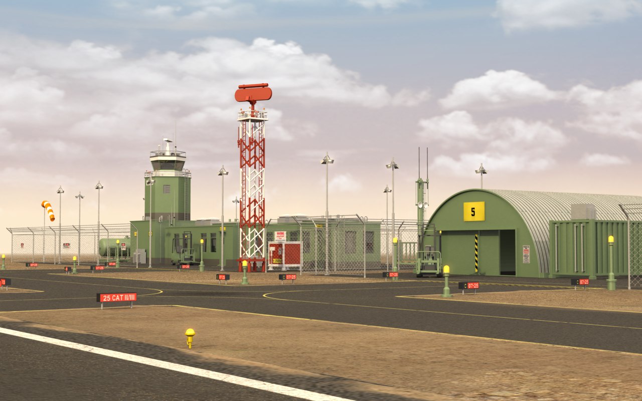 3d military airfield model
