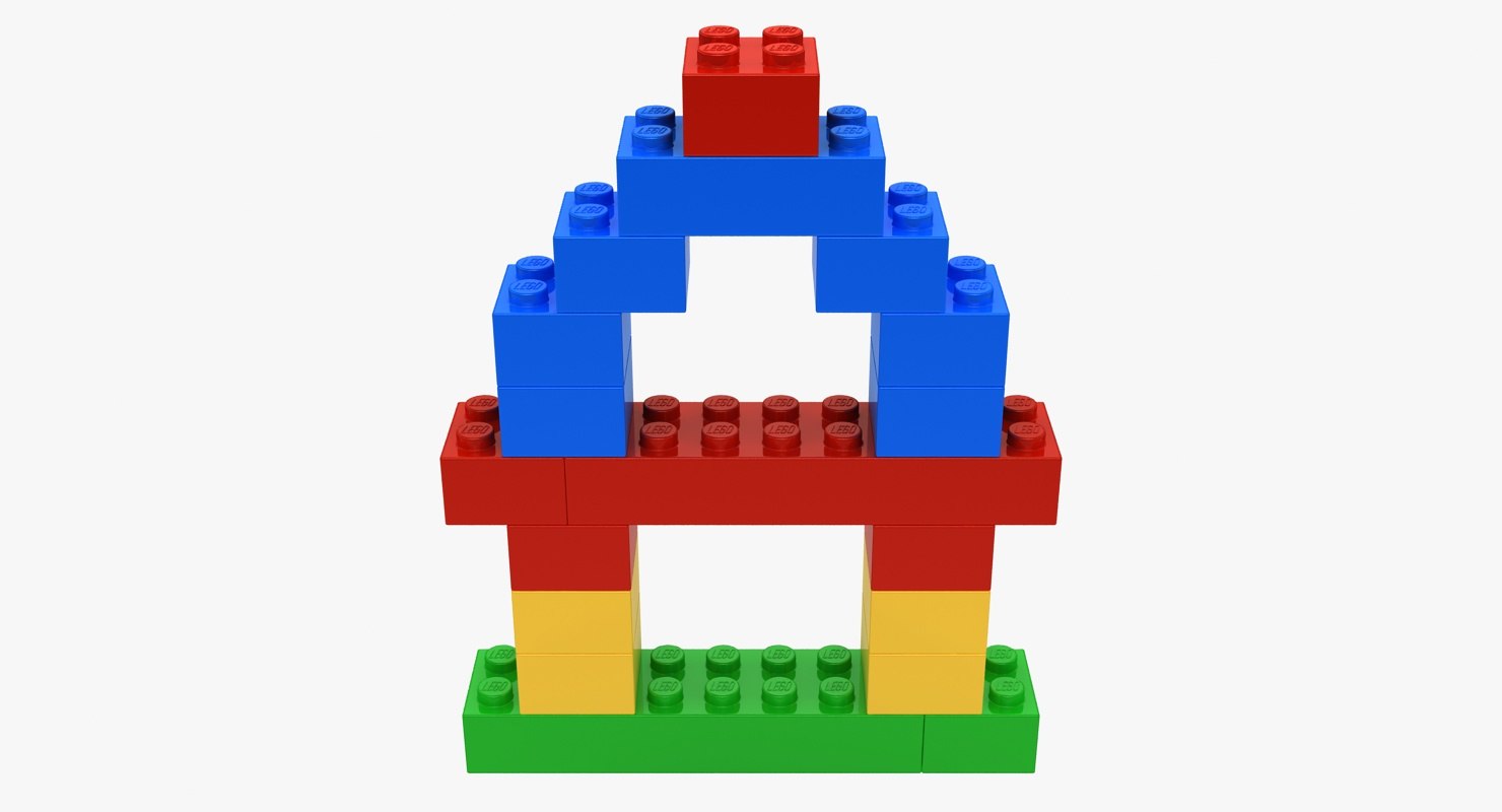 3d max realistic lego bricks shape