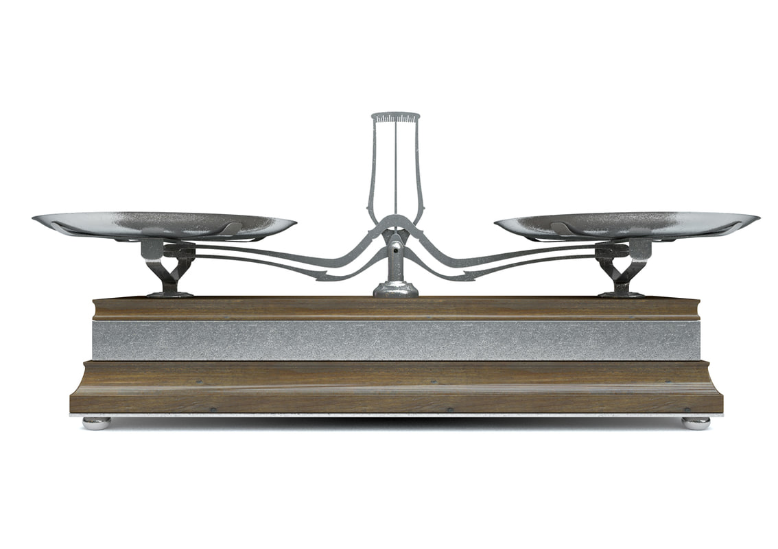 3d model vintage balance scale