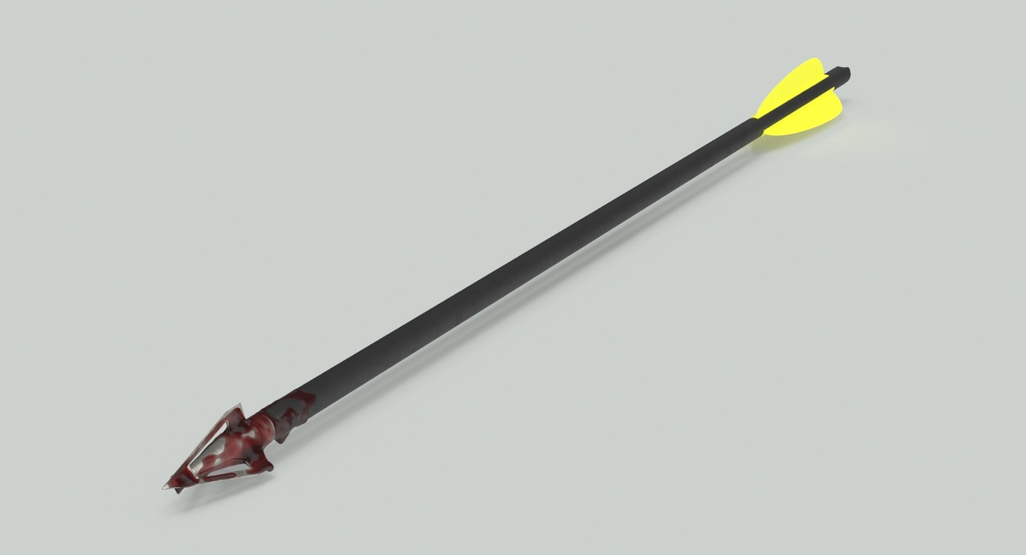 3d model bloody hunting arrow