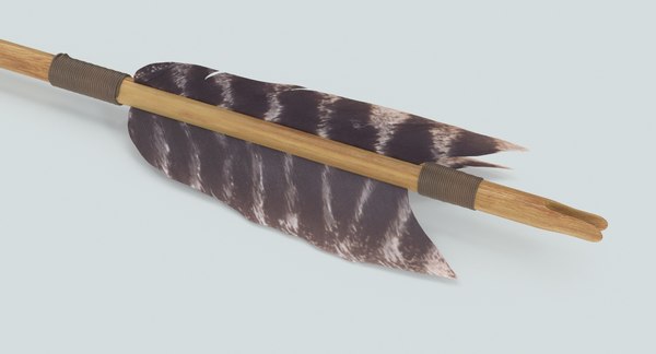 ma wooden feathered arrow