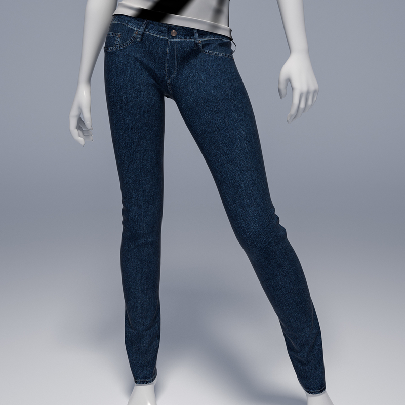 3d model set female jeans