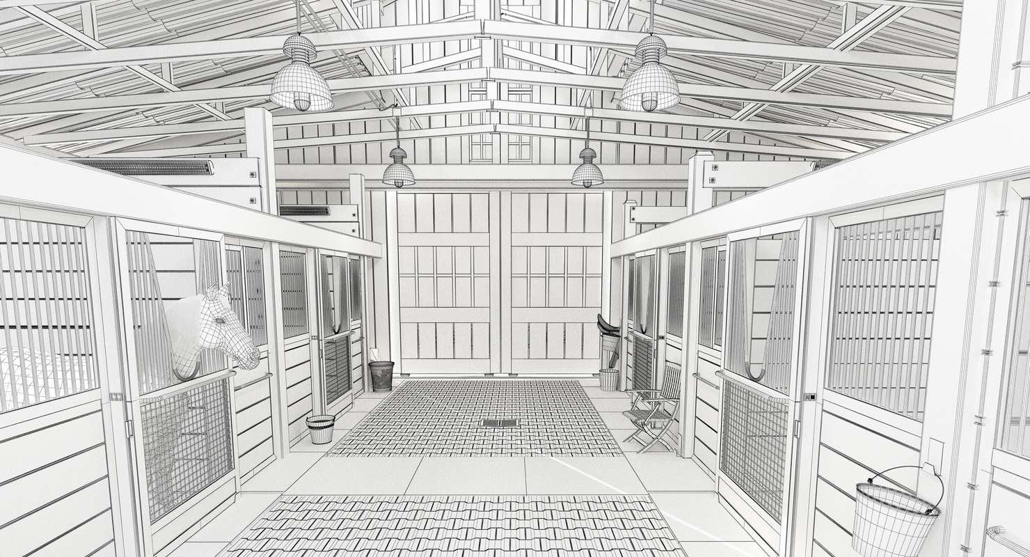 horse stable 3d max