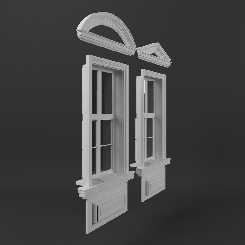 3d classic window frames model
