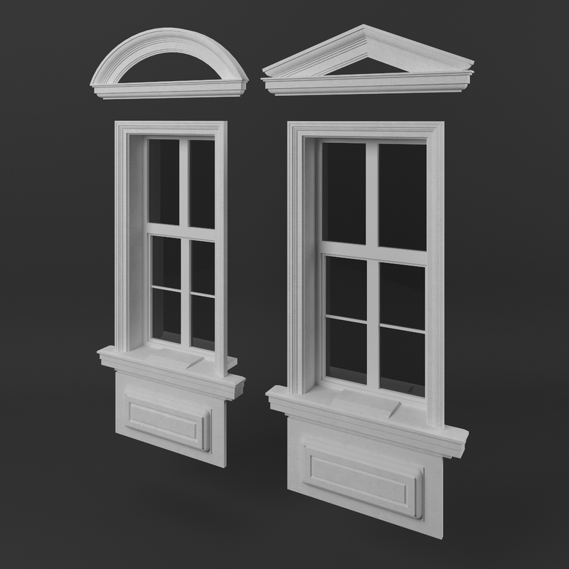 3d classic window frames model