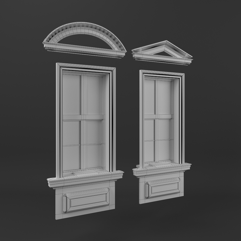3d classic window frames model