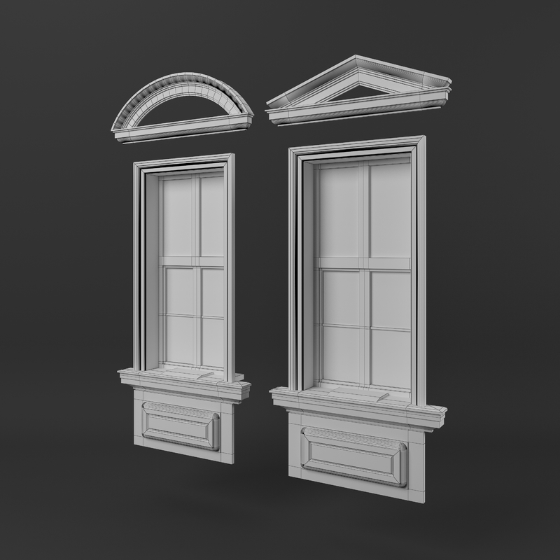 3d classic window frames model