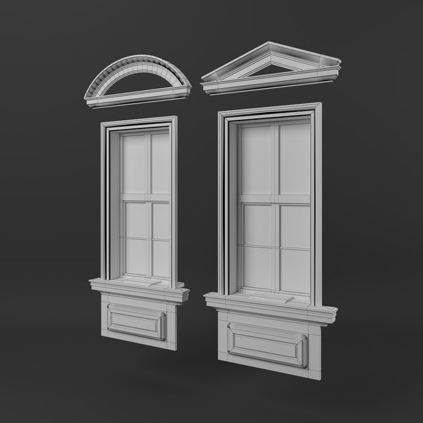 3d classic window frames model