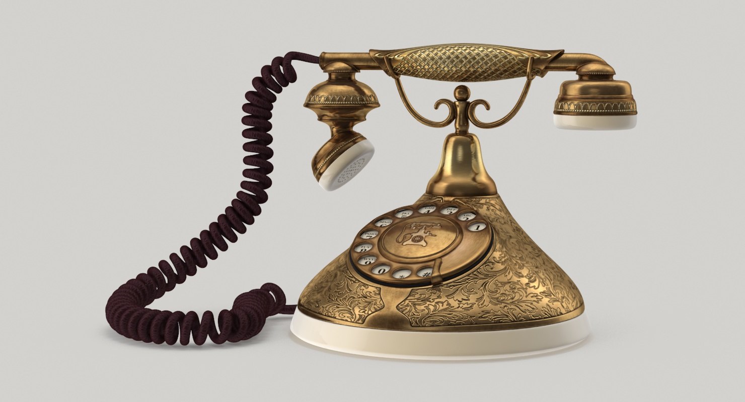 3d model vintage phone