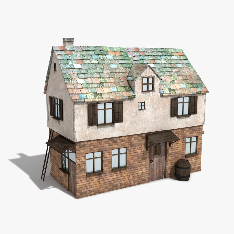 3d old house
