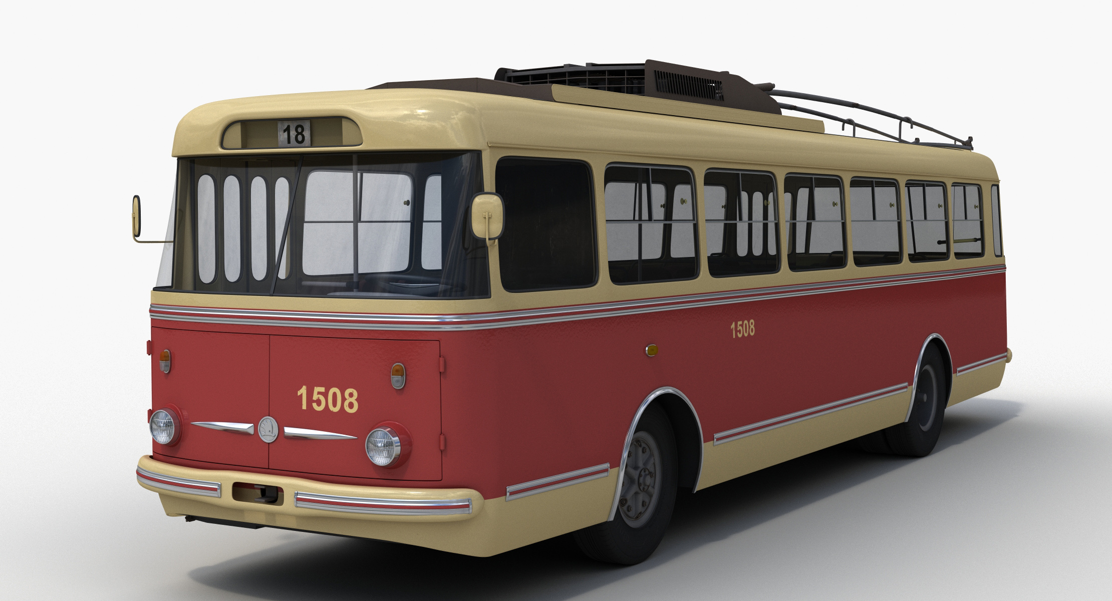3d skoda 9tr trolleybus passengers