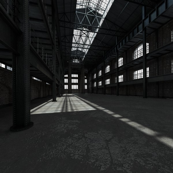 3d model old factory interior